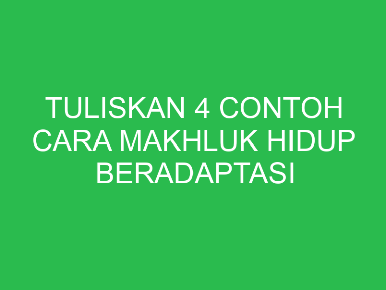 Tuliskan 4 Contoh Cara Makhluk Hidup Beradaptasi Dengan Lingkungan ... Tuliskan 4 Contoh Cara Makhluk Hidup Beradaptasi Dengan Lingkungan ...