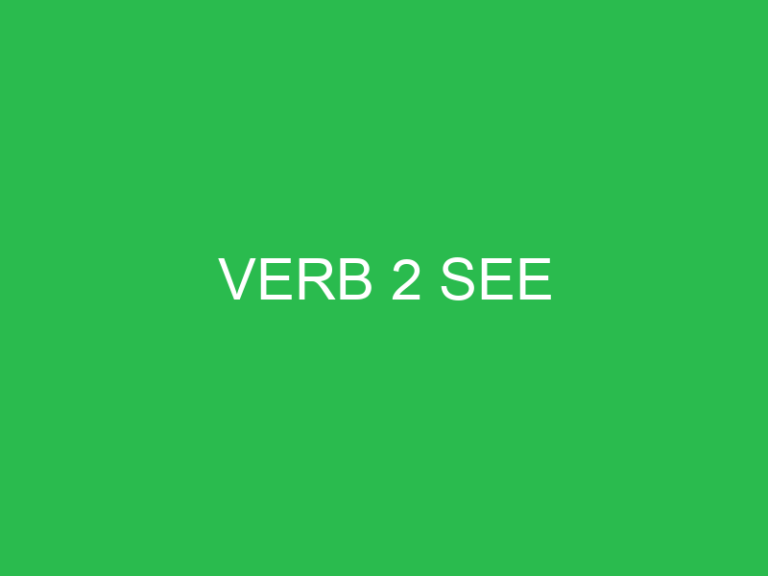 Verb 2 See | Uspace.id