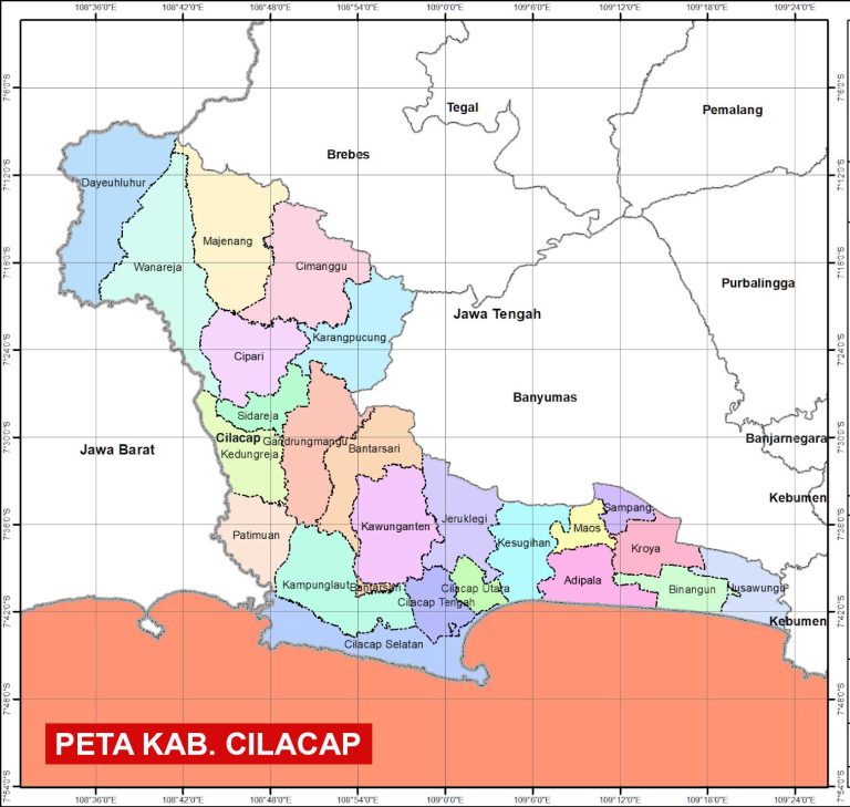 Peta Kabupaten Cilacap Lengkap 24 Kecamatan | Uspace.id