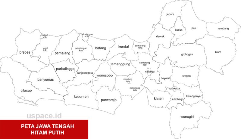 Peta Jawa Tengah Dan Lengkap 29 Kabupaten Dan 6 Kota | Uspace.id