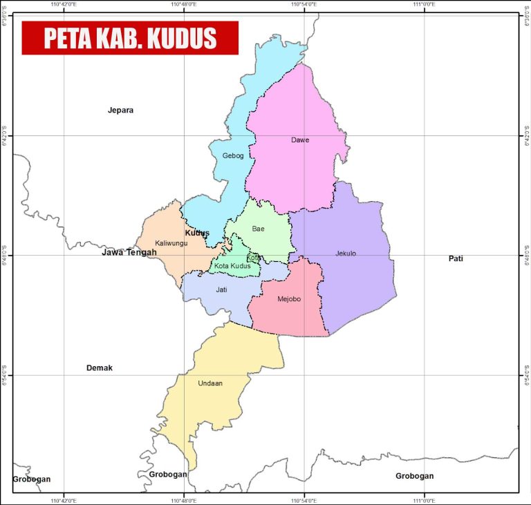 Peta Kabupaten Kudus Lengkap 9 Kecamatan | Uspace.id