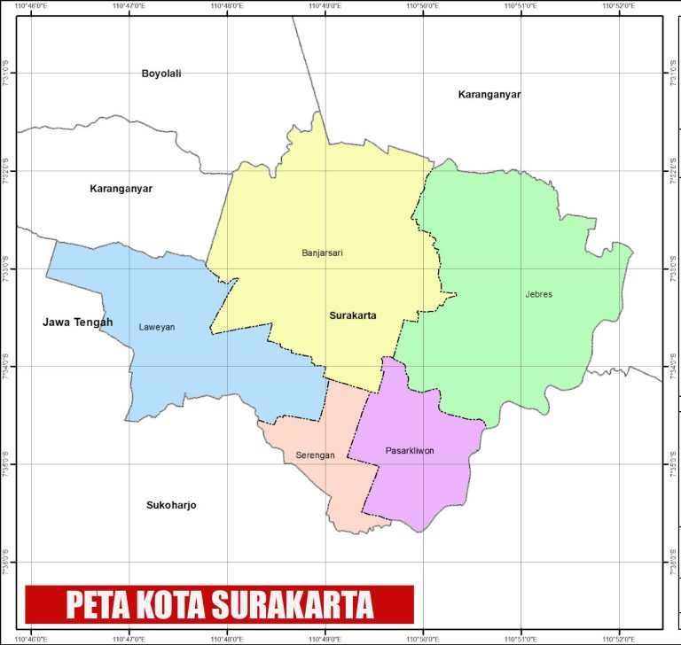 Peta Kota Surakarta Lengkap 5 Kecamatan | Uspace.id