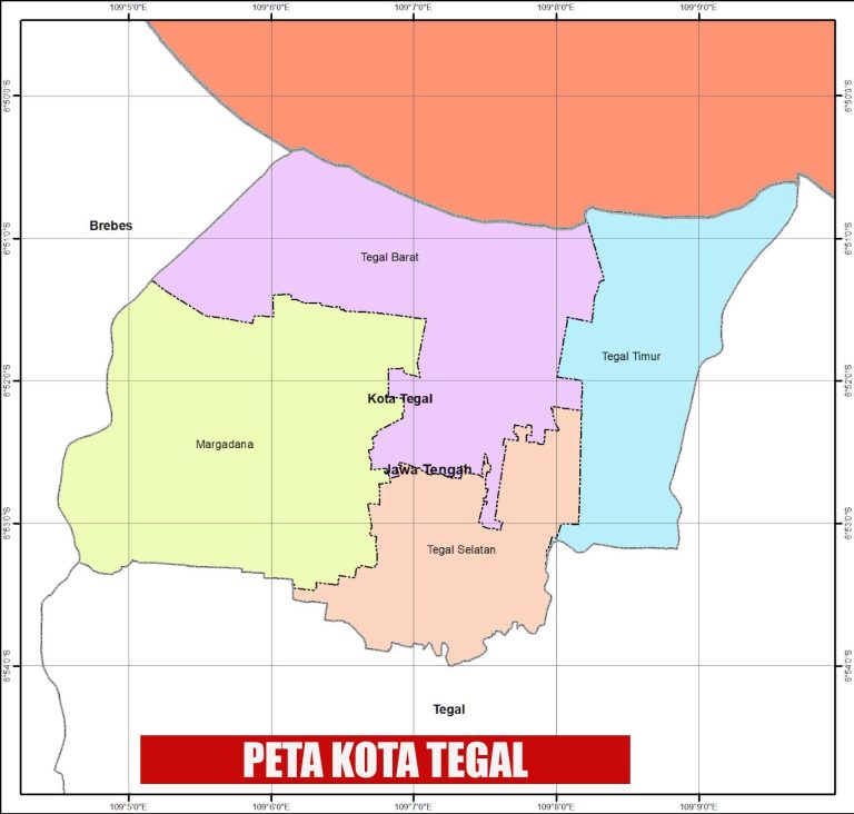 Peta Kota Tegal Lengkap 4 Kecamatan | Uspace.id